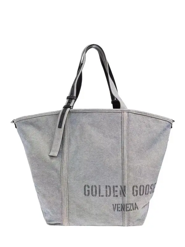GOLDEN GOOSE Logo-print Tote Bag - Grey