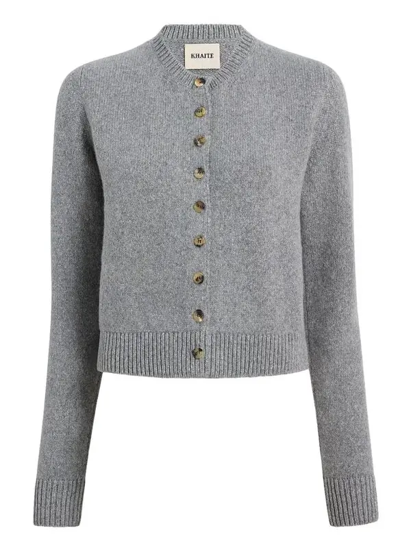Khaite Everheart Button-front Cashmere Cardigan - Grey