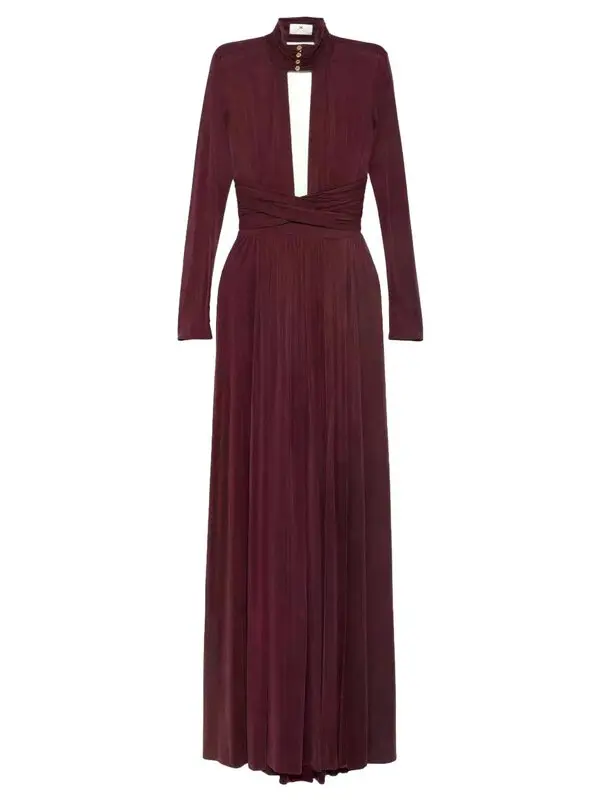 Elisabetta Franchi Key-hole Maxi Dress - Red
