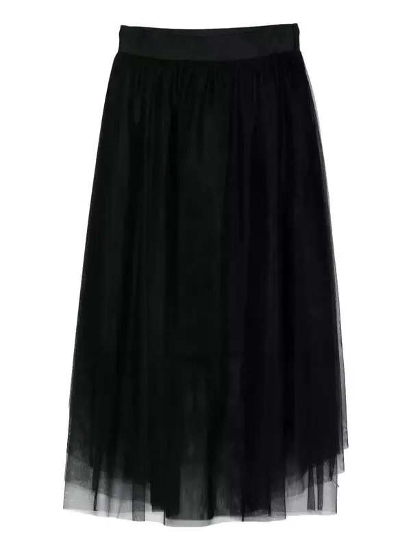 Peserico Layered Tulle Midi Skirt - Black
