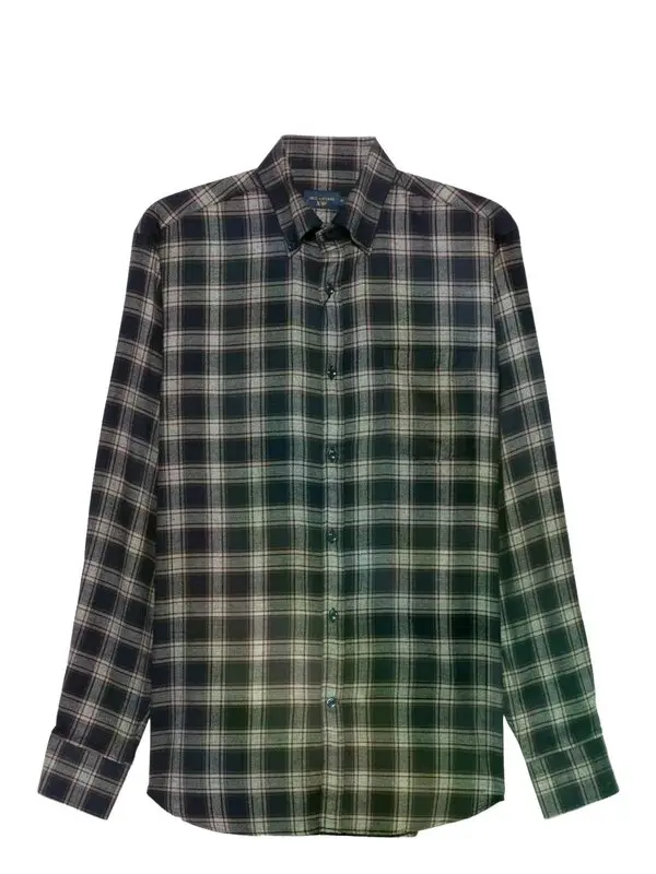 Paul & Shark Checked-pattern Long-sleeve Shirt - Blue