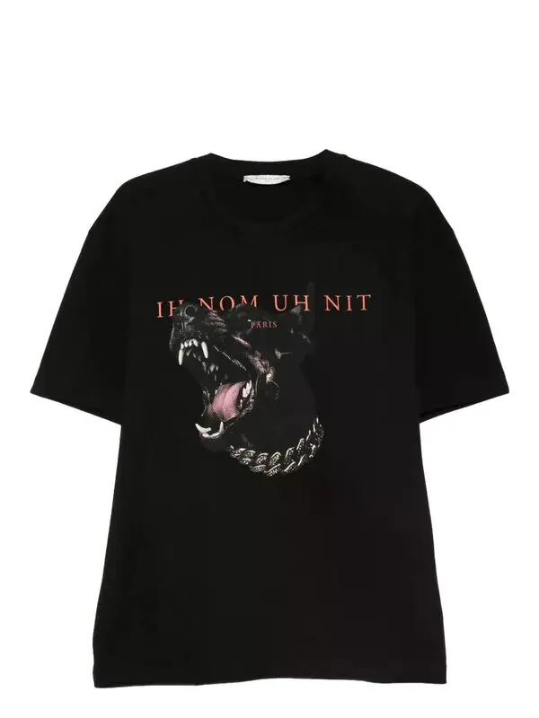 IH NOM UH NIT Dog-print Cotton T-shirt - Black