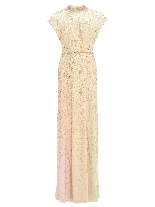 Jenny Packham Crystal-embellished Maxi Dress - Neutrals