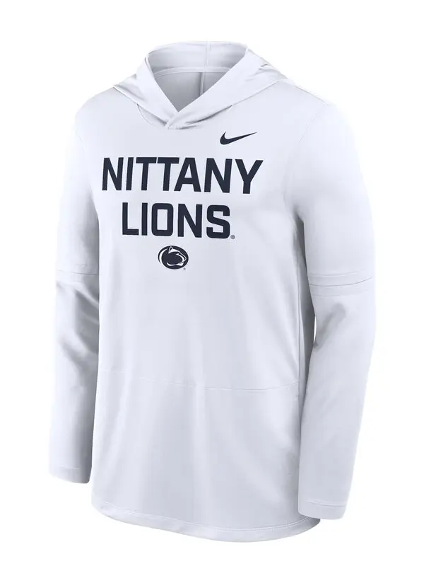 Nike Penn State Sideline Dri-fit Long-sleeve Hooded Top - White