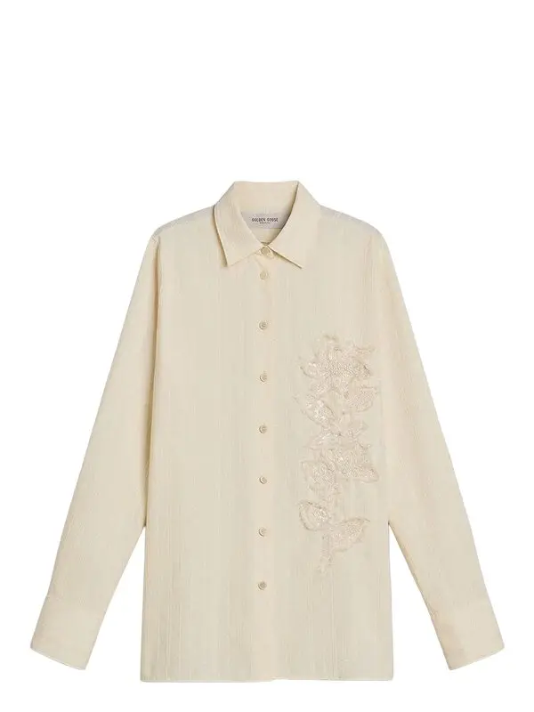 GOLDEN GOOSE Cotton Sequined Shirt - White