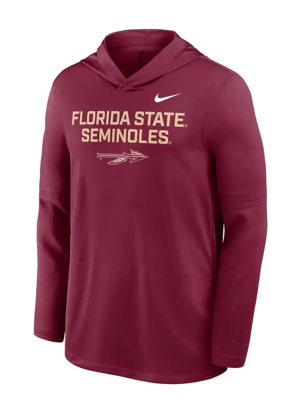 Nike Florida State Sideline Dri-fit College Long-sleeve Hooded Top - Red