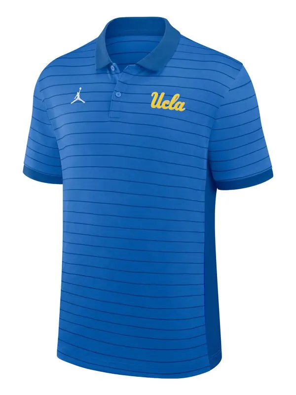 JORDAN Ucla Sideline Victory Stripe Brand Dri-fit College Polo - Blue