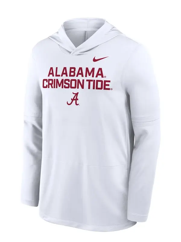 Nike Alabama Sideline Dri-fit College Long-sleeve Hooded Top - White