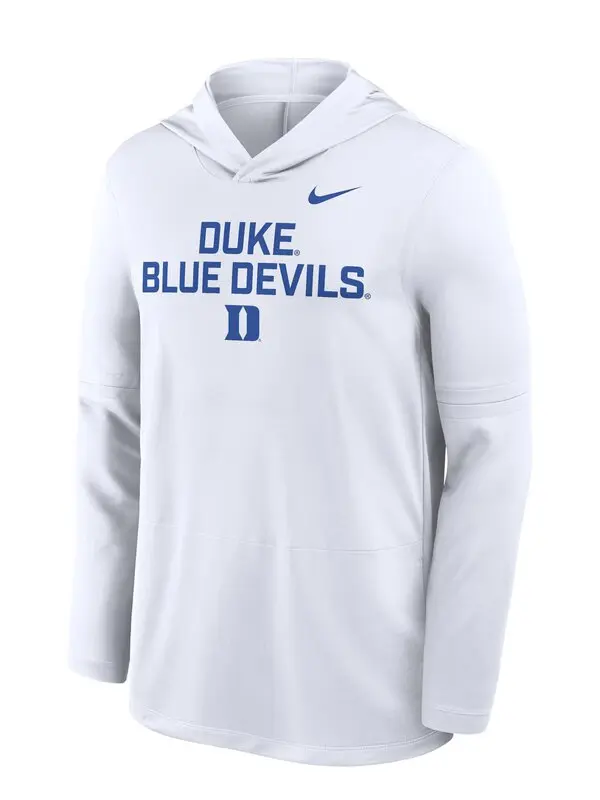 Nike Duke Sideline Dri-fit College Long-sleeve Hooded Top - White
