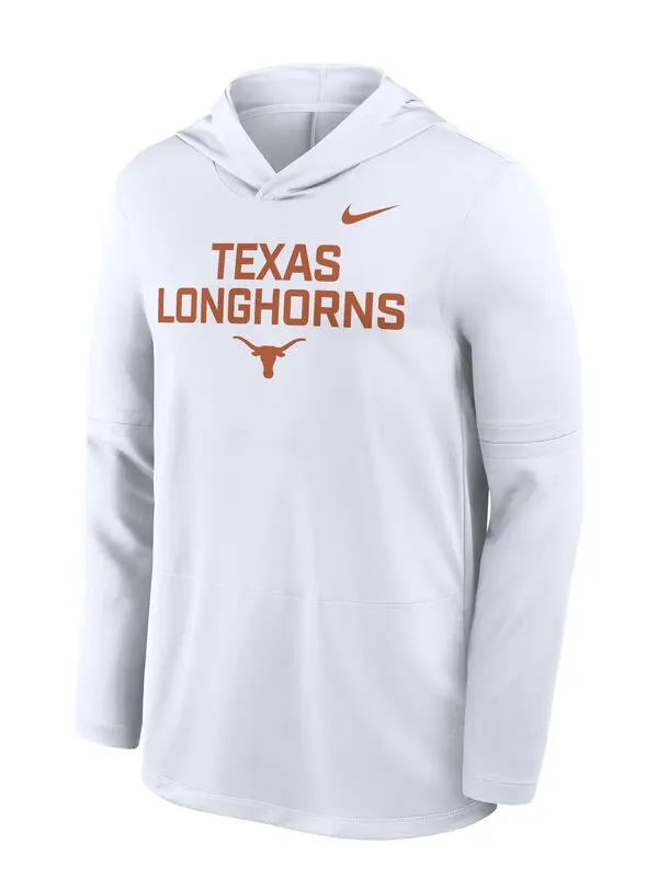 Nike Texas Sideline Dri-fit College Long-sleeve Hooded Top - White