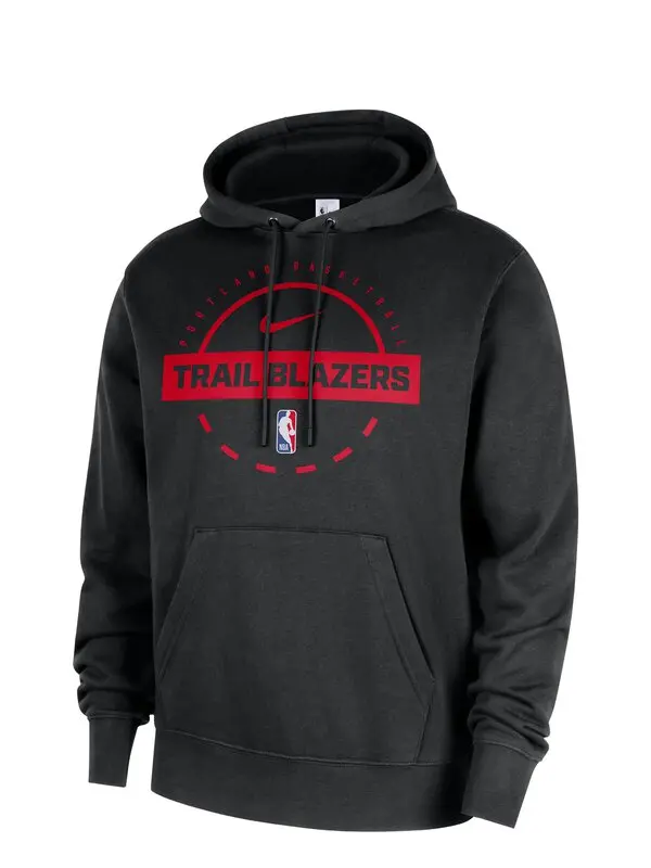Nike Portland Trail Blazers Club Nba Practice Pullover Hoodie - Black
