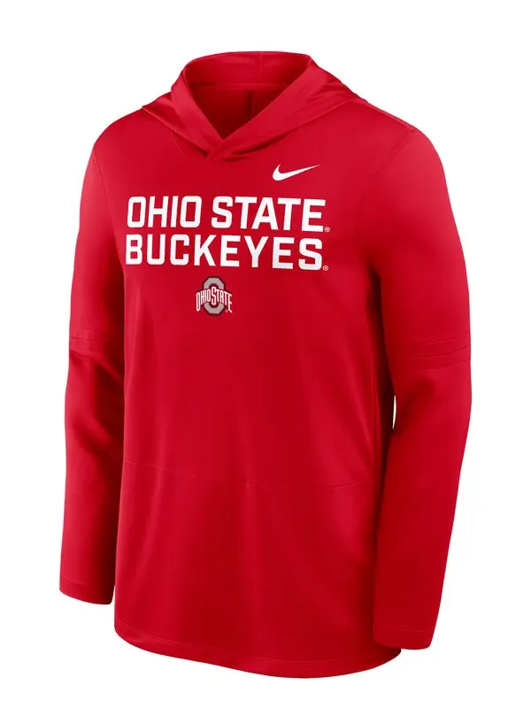 Nike Ohio State Sideline Dri-fit College Long-sleeve Hooded Top - Red
