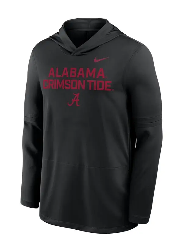 Nike Alabama Sideline Dri-fit College Long-sleeve Hooded Top - Black