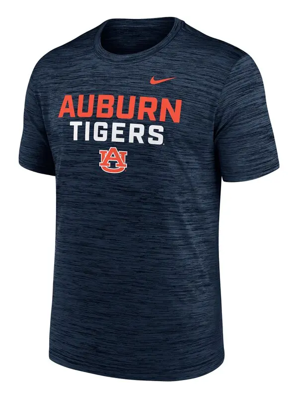 Nike Auburn Campus Center Stack Velocity Dri-fit College T-shirt - Blue