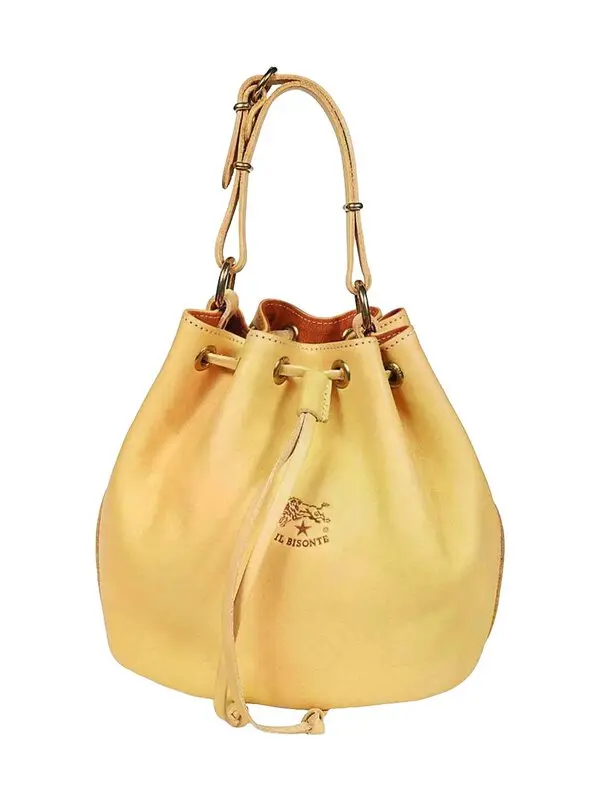 Il Bisonte Silvia Tassel Drawstring Bucket Bag - Yellow