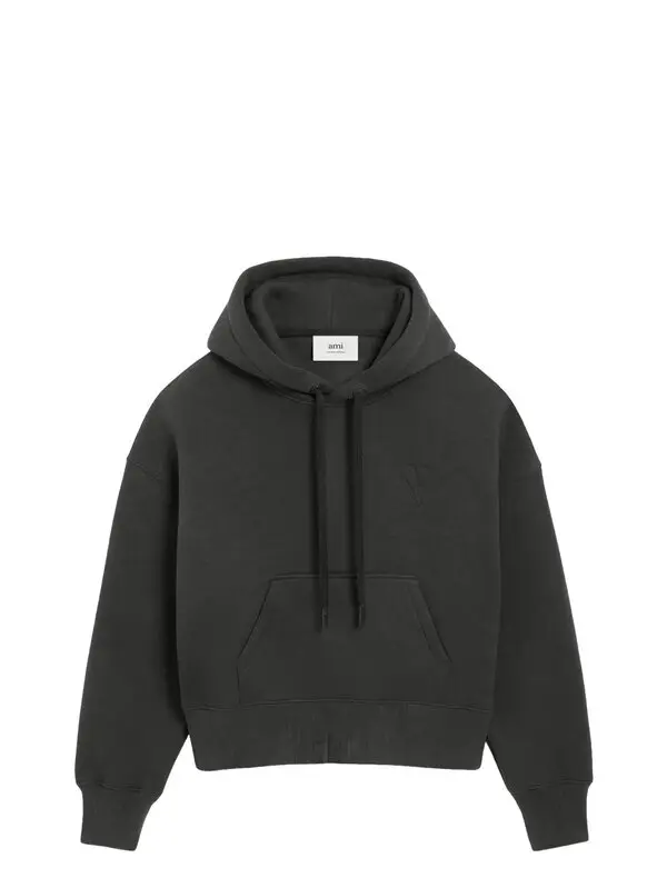 AMI Paris De Coeur Cotton Hoodie - Grey