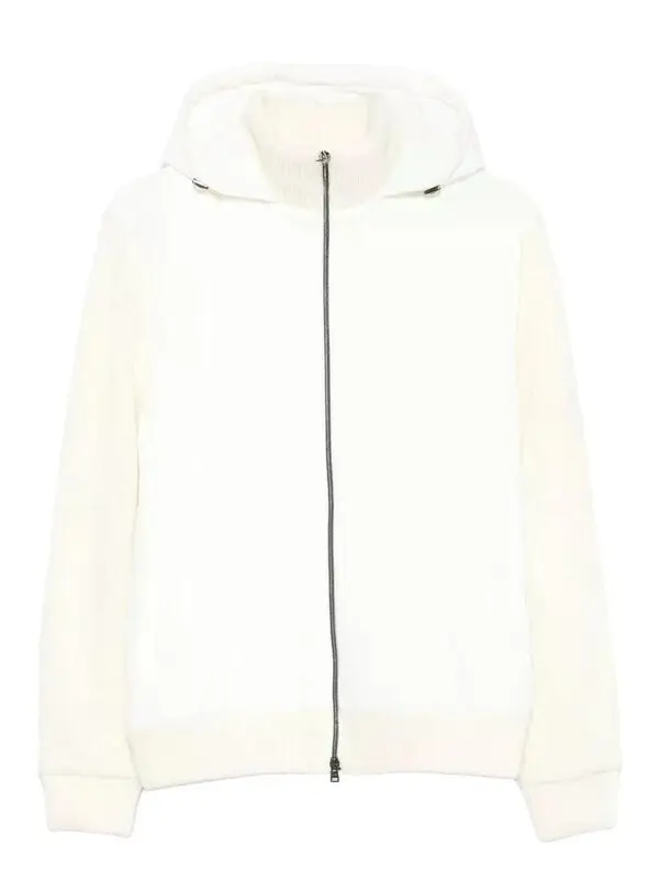 Herno Rib-knit Zip-up Jacket - White