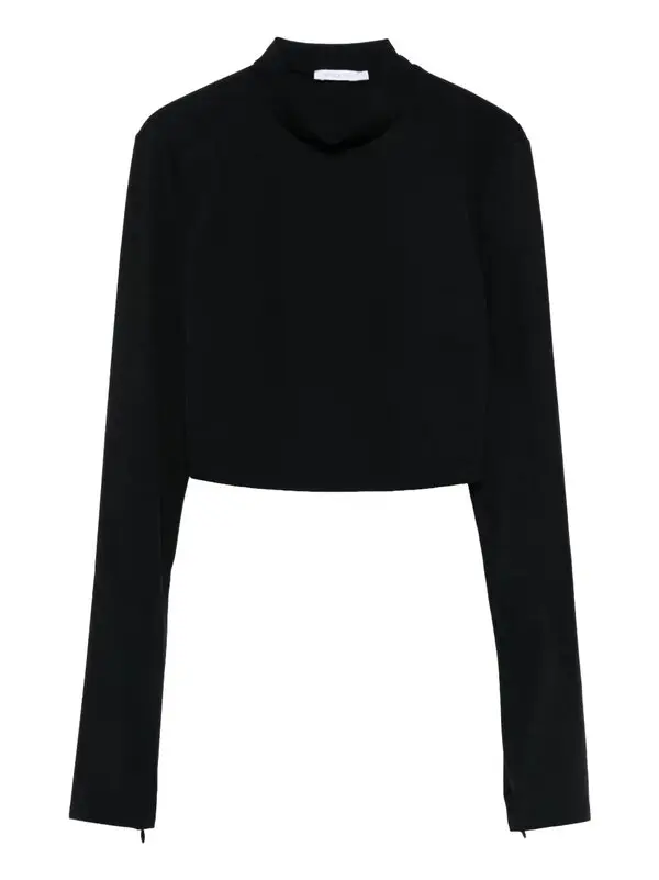 Patrizia Pepe Long-sleeve High-neck Top - Black