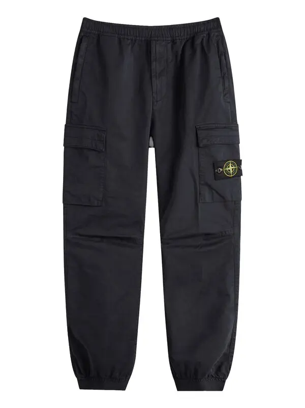 Stone Island Sateen Cargo Jogger Pants - Navy Blue