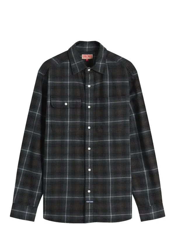 DUBBLEWARE Heritage Check Work Shirt - Brown
