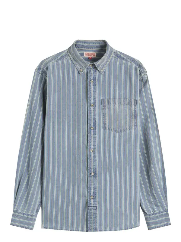 DUBBLEWARE Vintage B.d. Shirt - Denim Stripe Indigo Washed