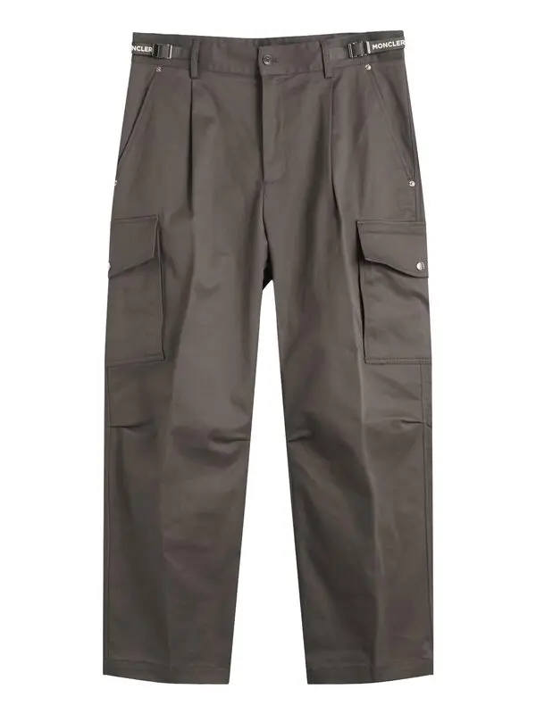 Moncler Cotton Gaberdine Cargo Trousers - Grey