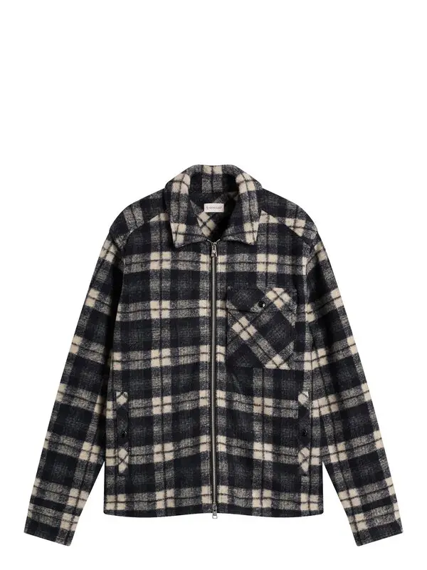 Moncler Zip Check Overshirt - Navy