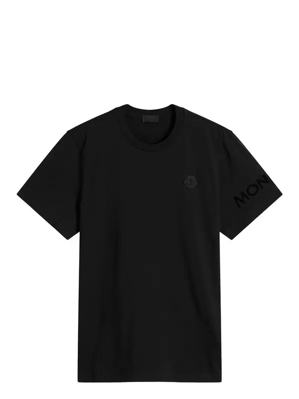 Moncler Short Sleeve Cotton T-shirt - Black