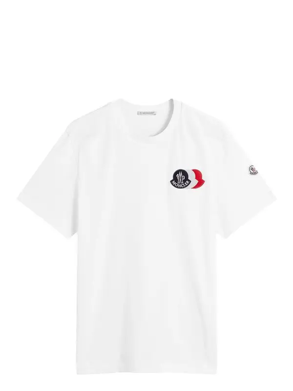 Moncler Triple Logo Heavy Cotton T-shirt - White