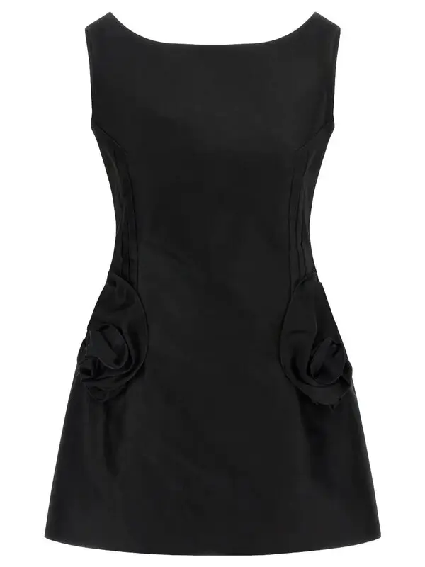 Magda Butrym Rose-embellished Mini Dress - Black
