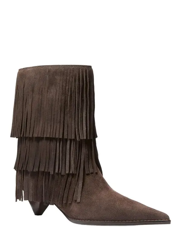Michael Kors Jayla Fringed Suede Boots - Brown