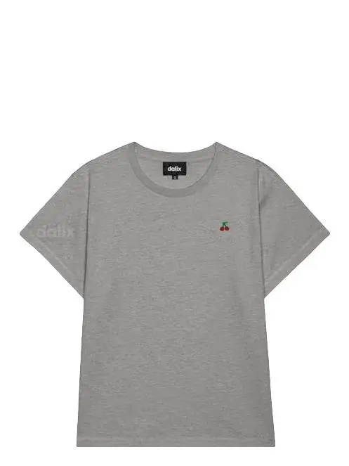 DALIX Lil Cherry Lightweight High Waisted Tee - Carbon Gray