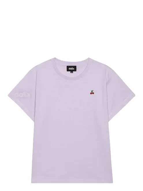 DALIX Lil Cherry Lightweight High Waisted Tee - Lavender