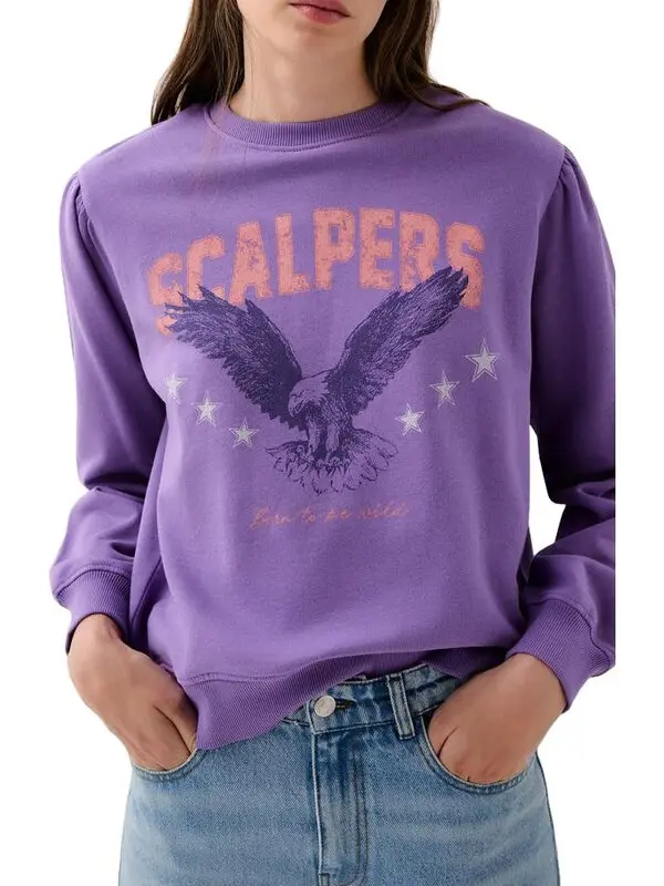 SCALPERS Sceagle Printed Sweatshirt - Purple