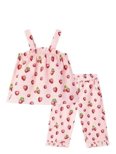 MILKBARN Ruffle Tank And Pant Set - Strawberry