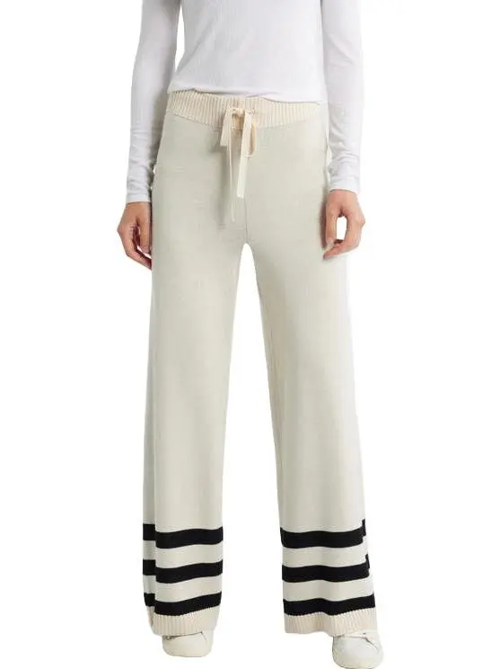 CITY BLUES Stripe Leg Sweater Pants - Sand