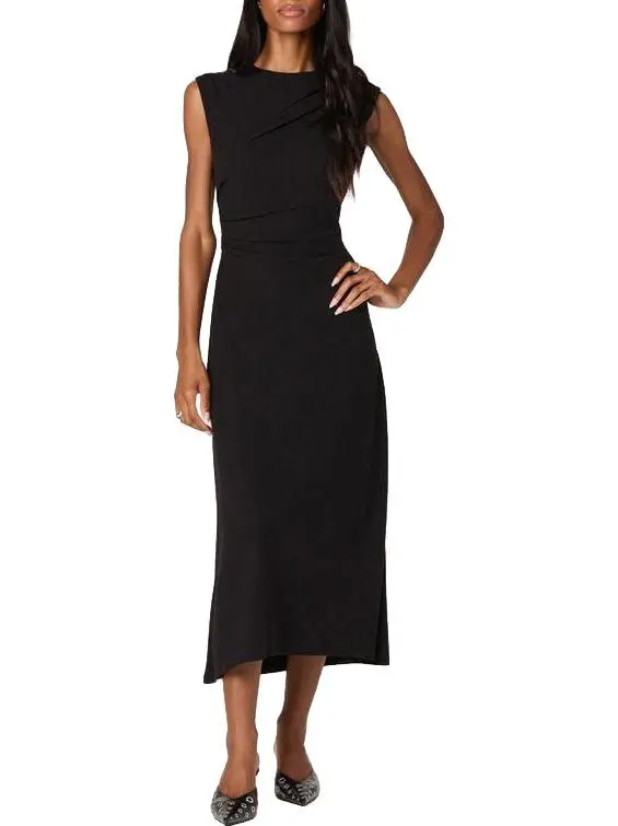 Astr The Label Drape Sleeveless Midi Dress - Black