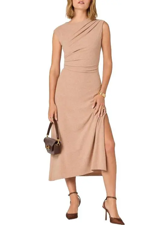 Astr The Label Drape Sleeveless Midi Dress - Natural