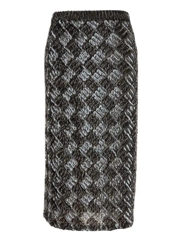 P.a.r.o.s.h Sequined Diamond Pattern Skirt - Brown