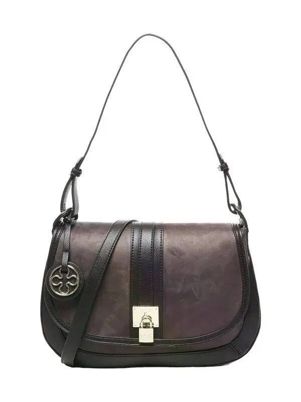 V°73 Curved-flap Logo Shoulder Bag - Grey