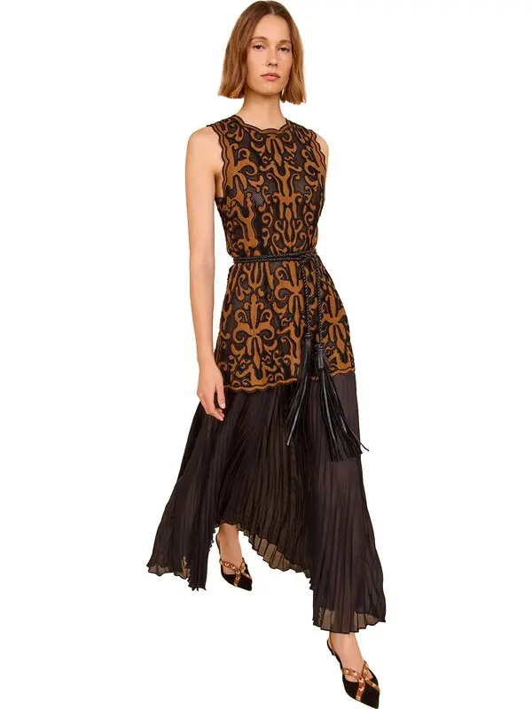 Ulla Johnson Auryn Appliqué Sleeveless Long Dress - Saffron