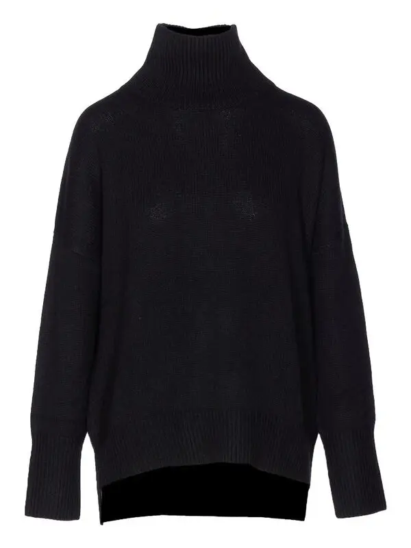 LISA YANG Heidi Oversized High Neck Sweater - Black
