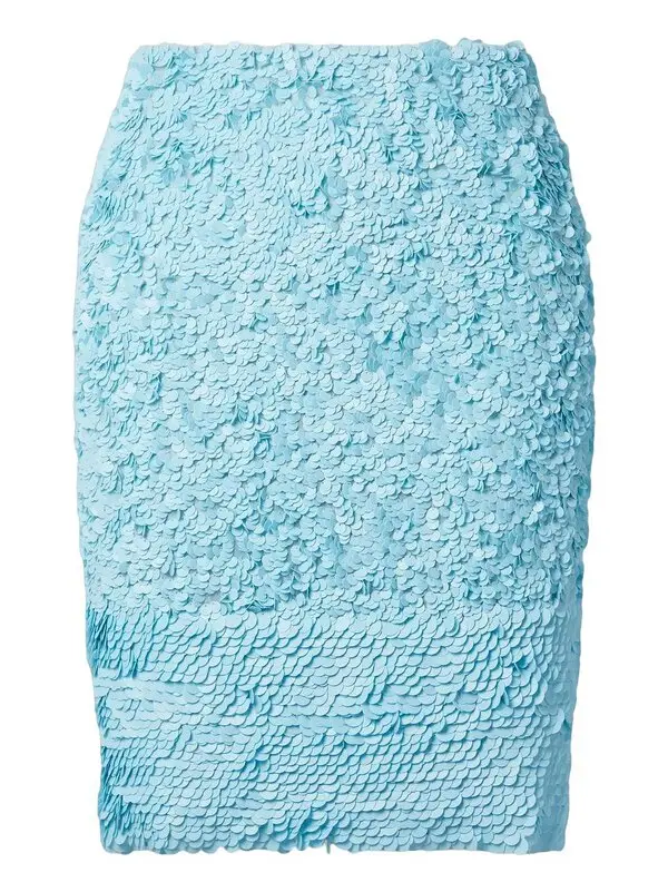 Dries Van Noten Paillette-embellished Chiffon Skirt - Sky Blue