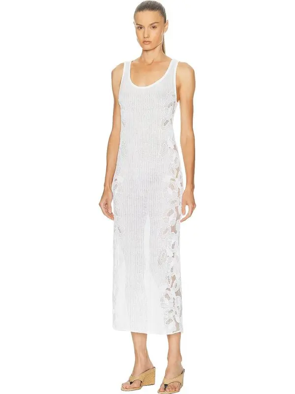 Alaïa Lace Tank Dress - Blanc