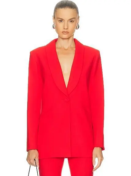 Carolina Herrera Single Breasted Blazer - Scarlet