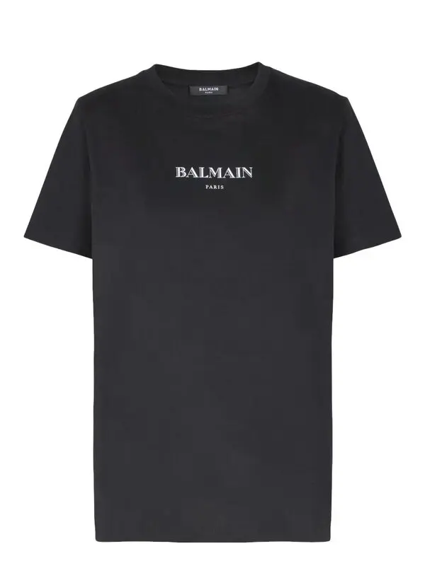Balmain Logo-embroidered Cotton T-shirt - Black