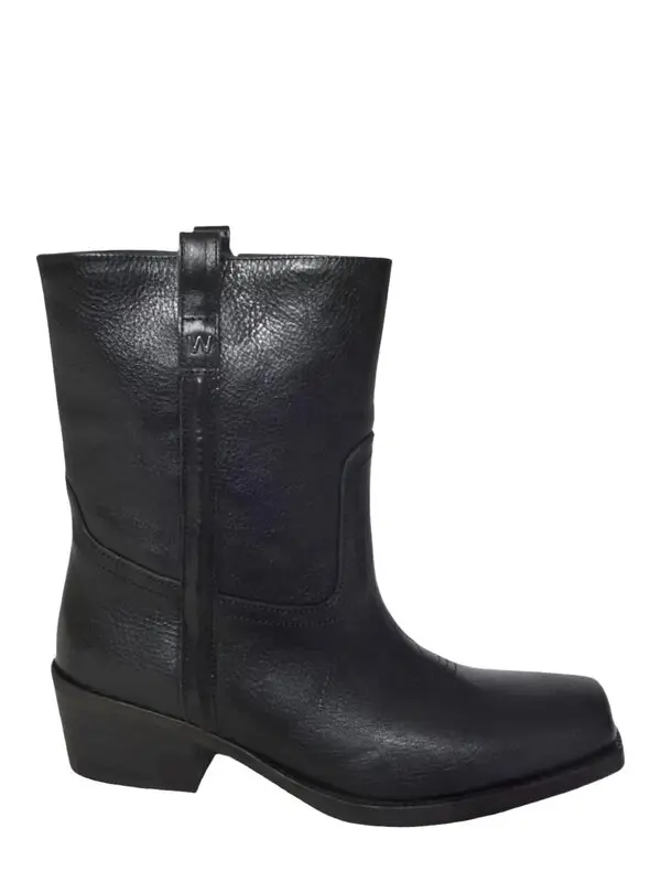 Max Mara 60mm Leather Square-toe Boots - Black