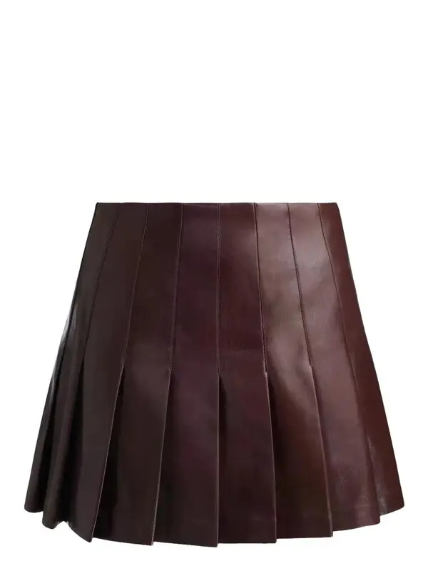 Alice + Olivia Carter Pleated Mini Skirt - Brown