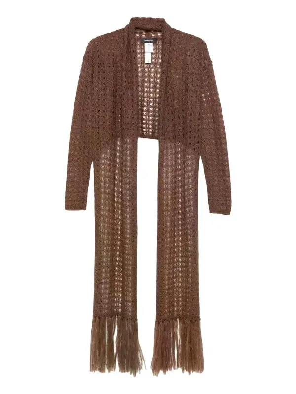 Fabiana Filippi Open-knit Tie-front Cardigan - Brown