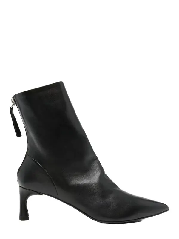 HALMANERA Pointed-toe Boots With Zip Detail - Black